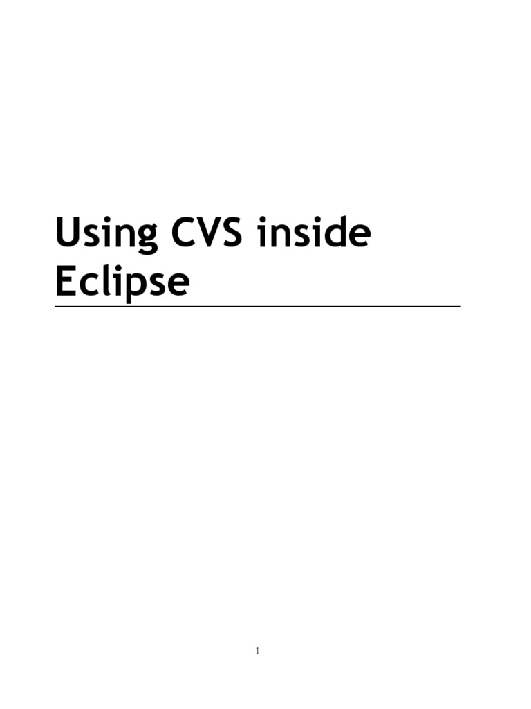 Using CVS Inside Eclipse | PDF | Version Control | Eclipse (Software)
