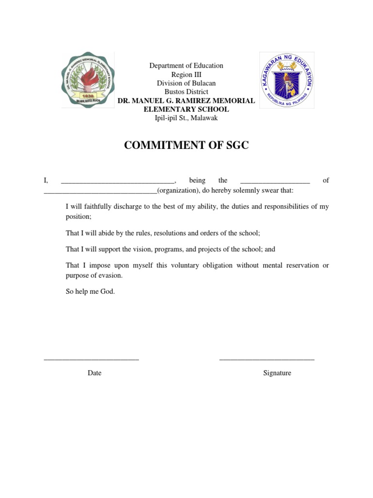 SGC Commitment Form | PDF | Career & Growth | Self-Improvement