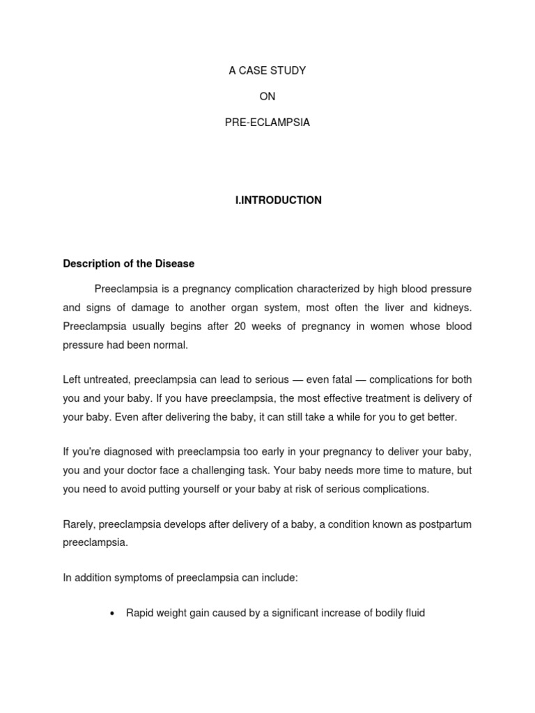 A Case Study Preeclampsia | PDF