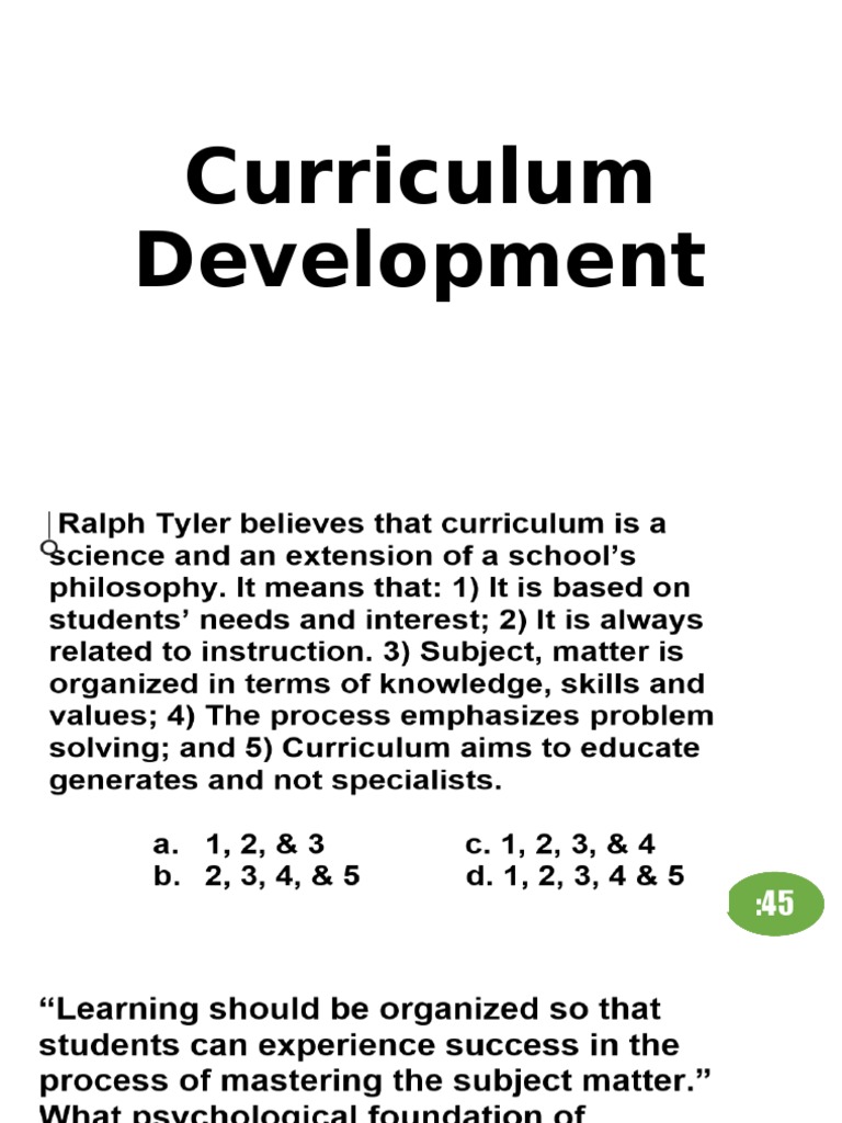 Curriculum Development Questionnaire | PDF