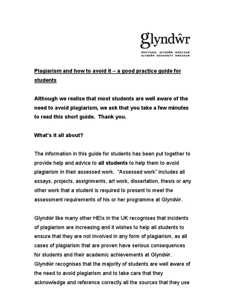 Guide To Avoiding Plagiarism | PDF | Plagiarism | Citation
