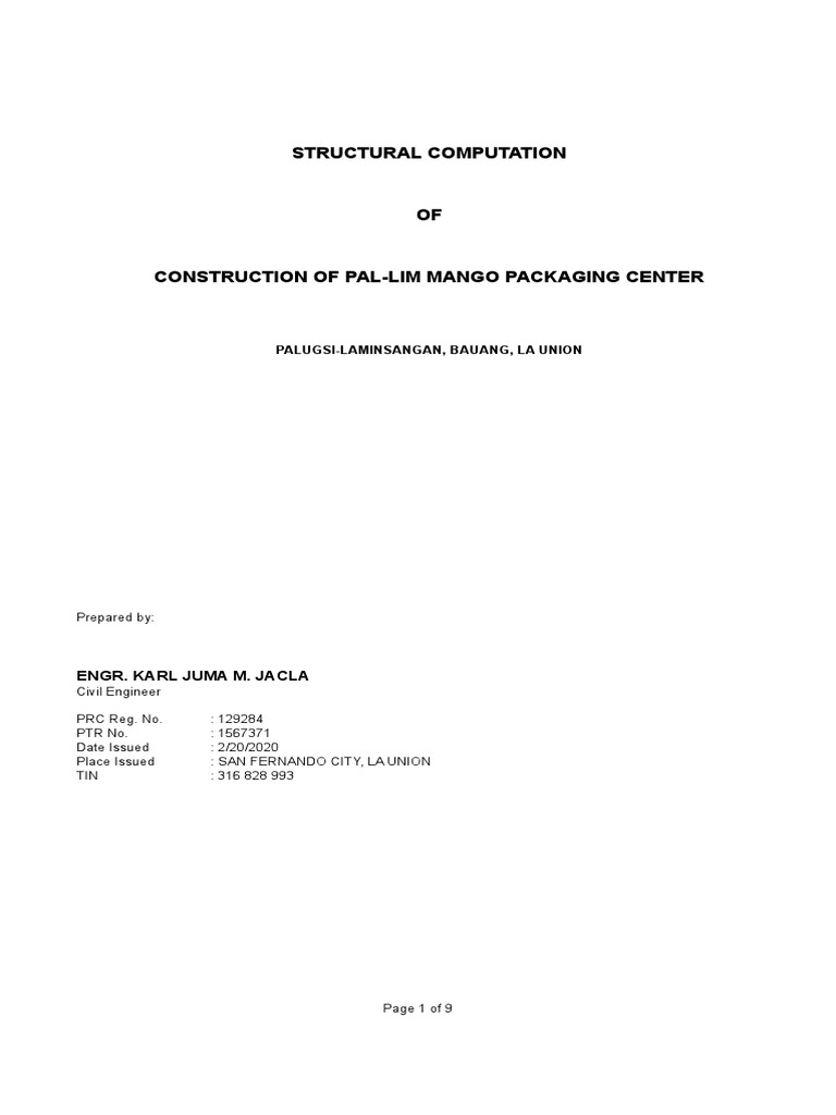 Sample Structural Analysis | PDF