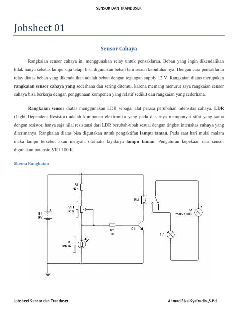 Jobsheet Sensor Dan Tranduser | PDF