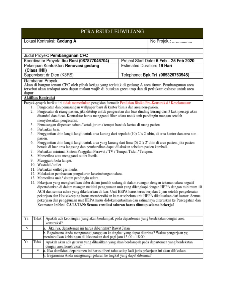 4a. Contoh PCRA | PDF