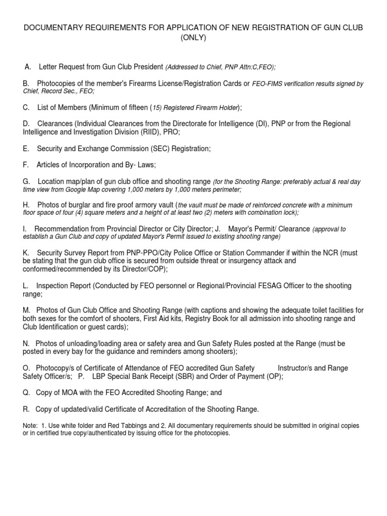 Gun Club Registration | PDF