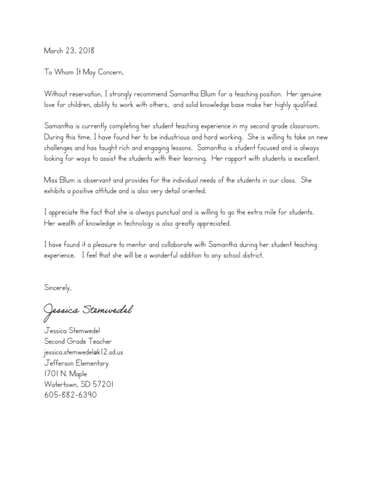Letter of Recommendation Stem | PDF