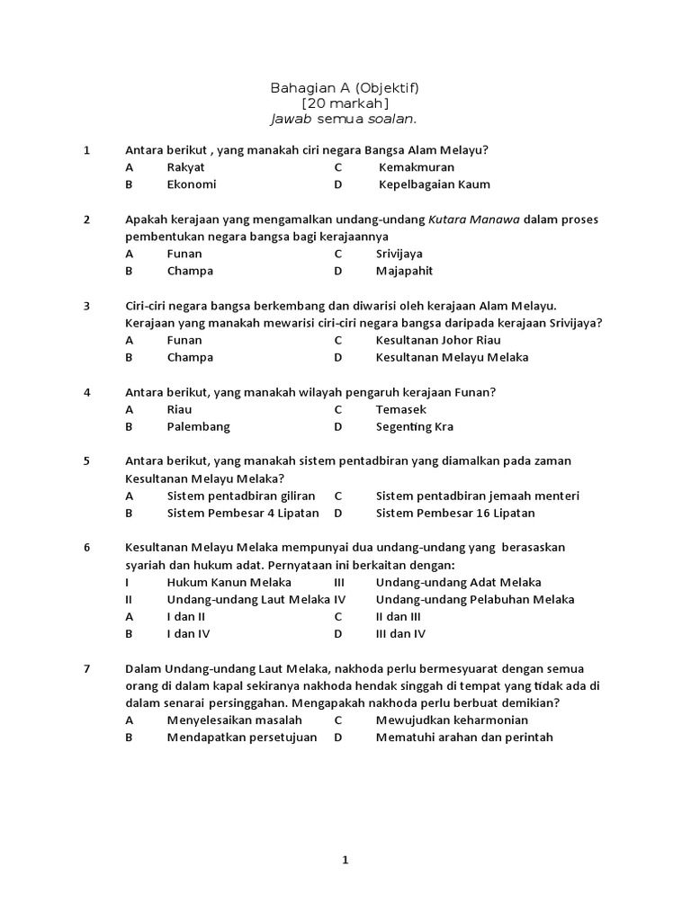 Ujian Sejarah Pdf