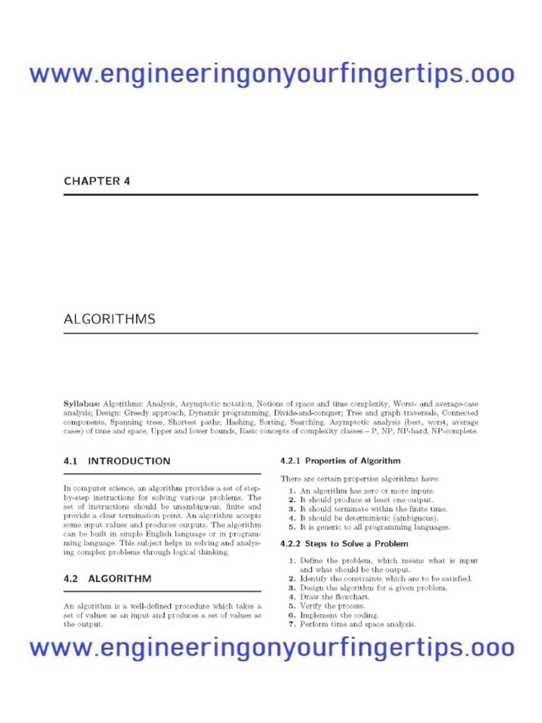 Chapter 4 Algorthms Pdf Pdf 
