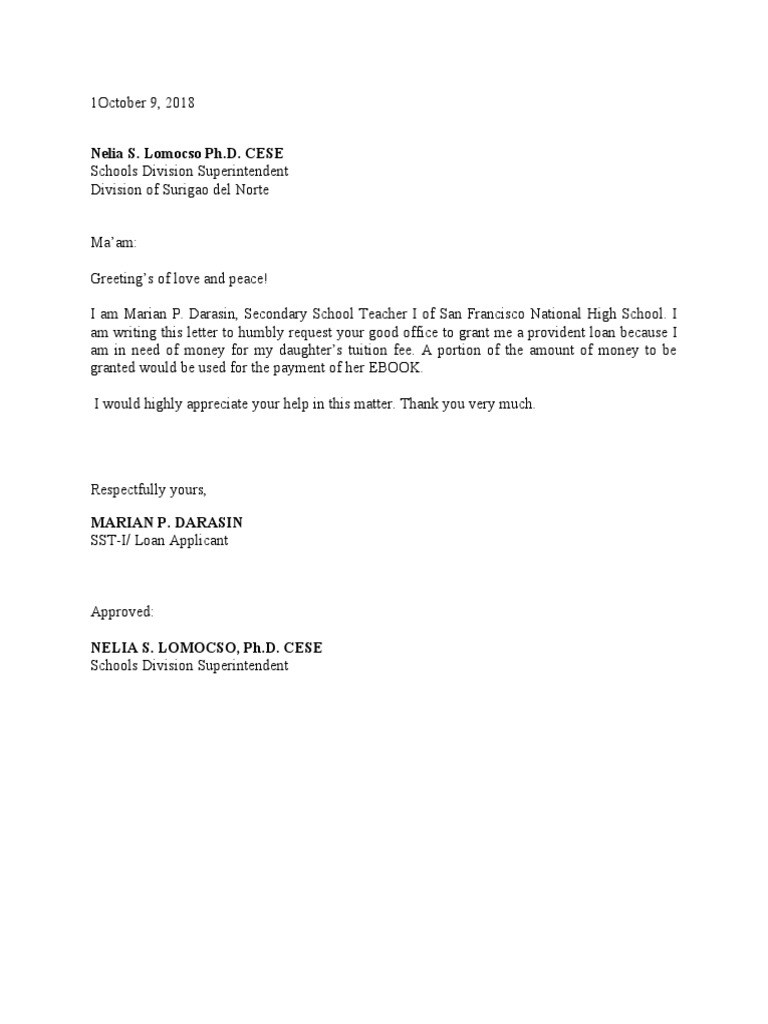 Letter Provident Loan | PDF