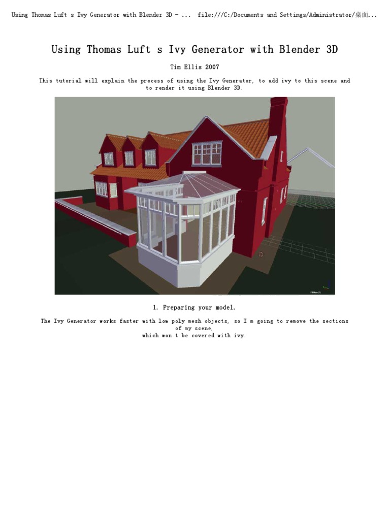Using Thomas Luft's Ivy Generator Tutorial | PDF | 3 D Computer ...