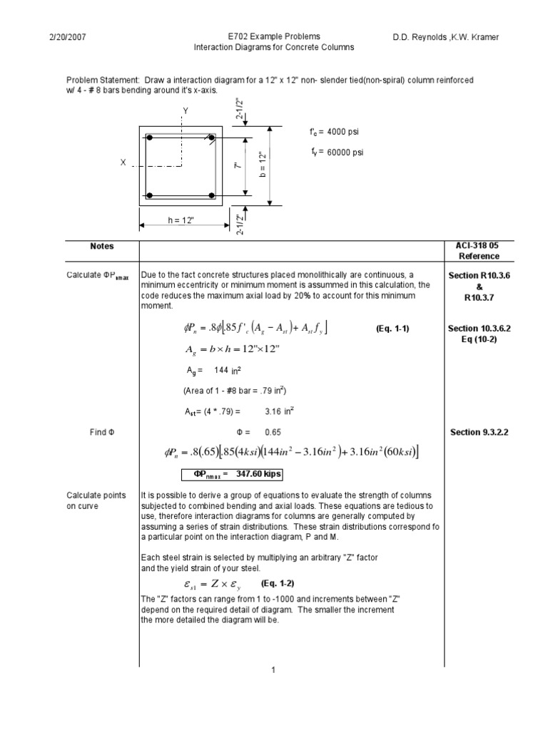 Interaction Diagrams for Concrete Columns | PDF | Continuum Mechanics ...