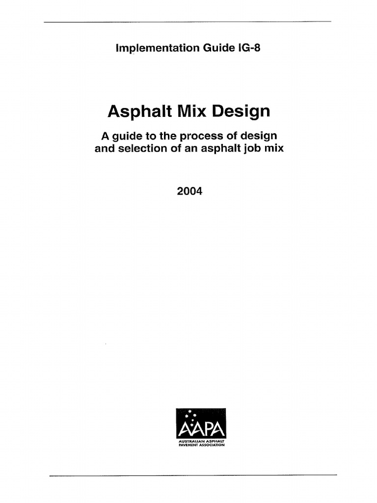 AAPA IG-8 Asphalt Mix Design PDF | PDF