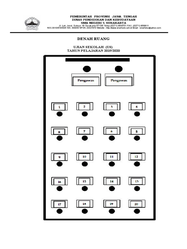 Denah Ruang Tempat Duduk Siswa | PDF