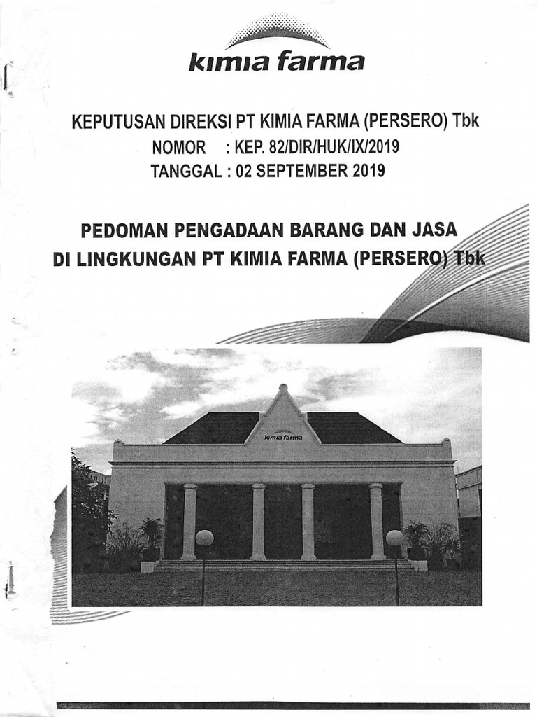 Pedoman Pengadaan Barang Dan Jasa Di Lingkungan PT Kimia Farma (Persero) TBK PDF | PDF