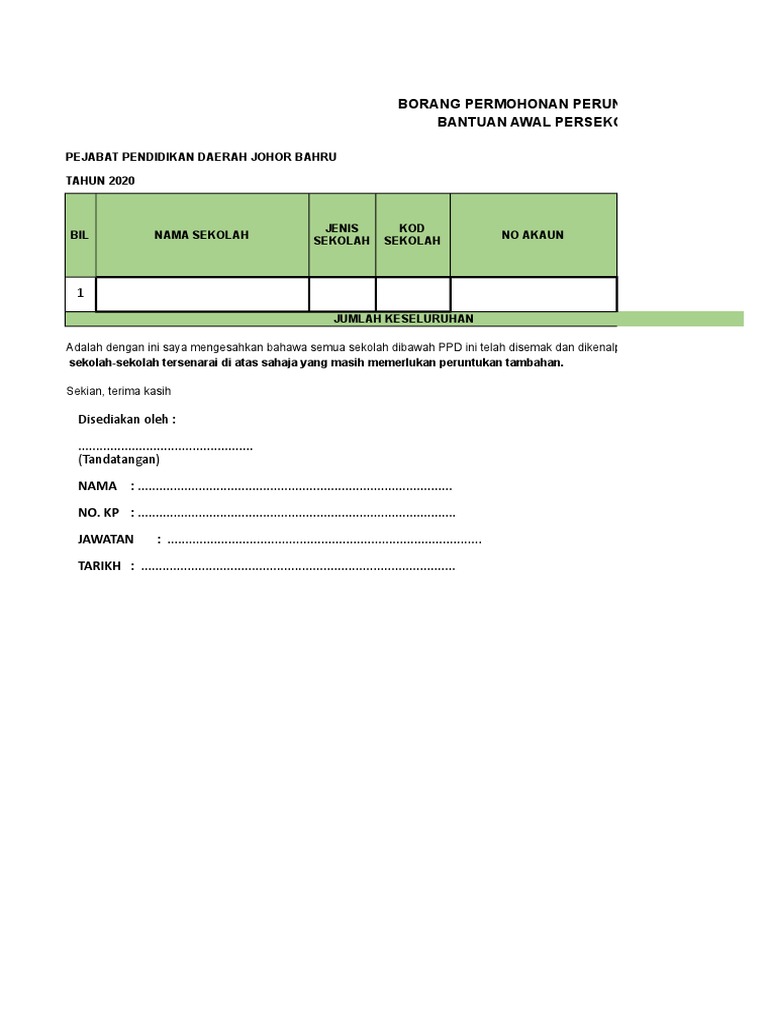 BAP BORANG B2 Kosong | PDF