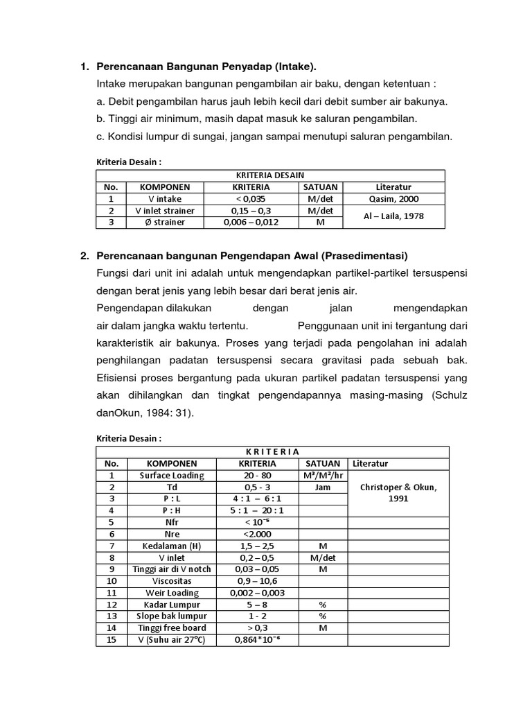 Kriteria Desain Bangunan Intake dan Prased | PDF | Teknologi & Rekayasa