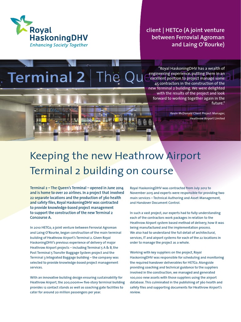 Heathrow Airport Case Study Royal HaskoningDHV | PDF