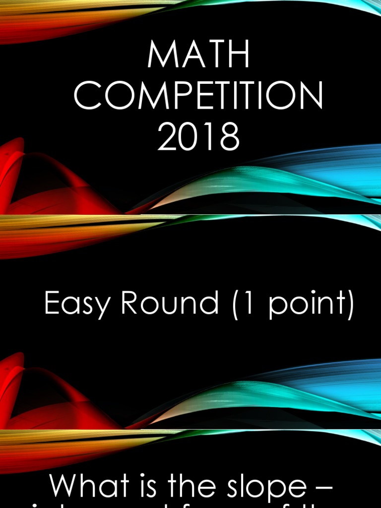 2018 Math Competition: Linear Equations | PDF | Science & Mathematics ...