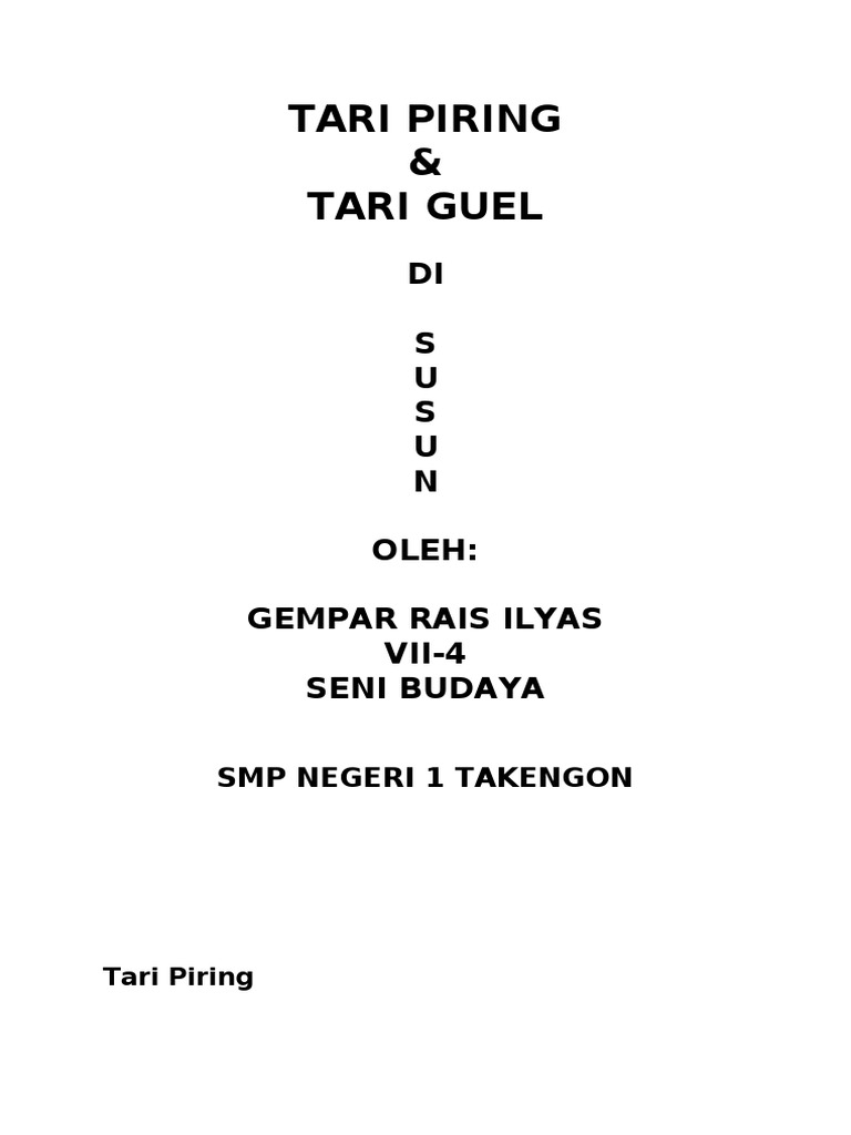Tari Piring 1 | PDF
