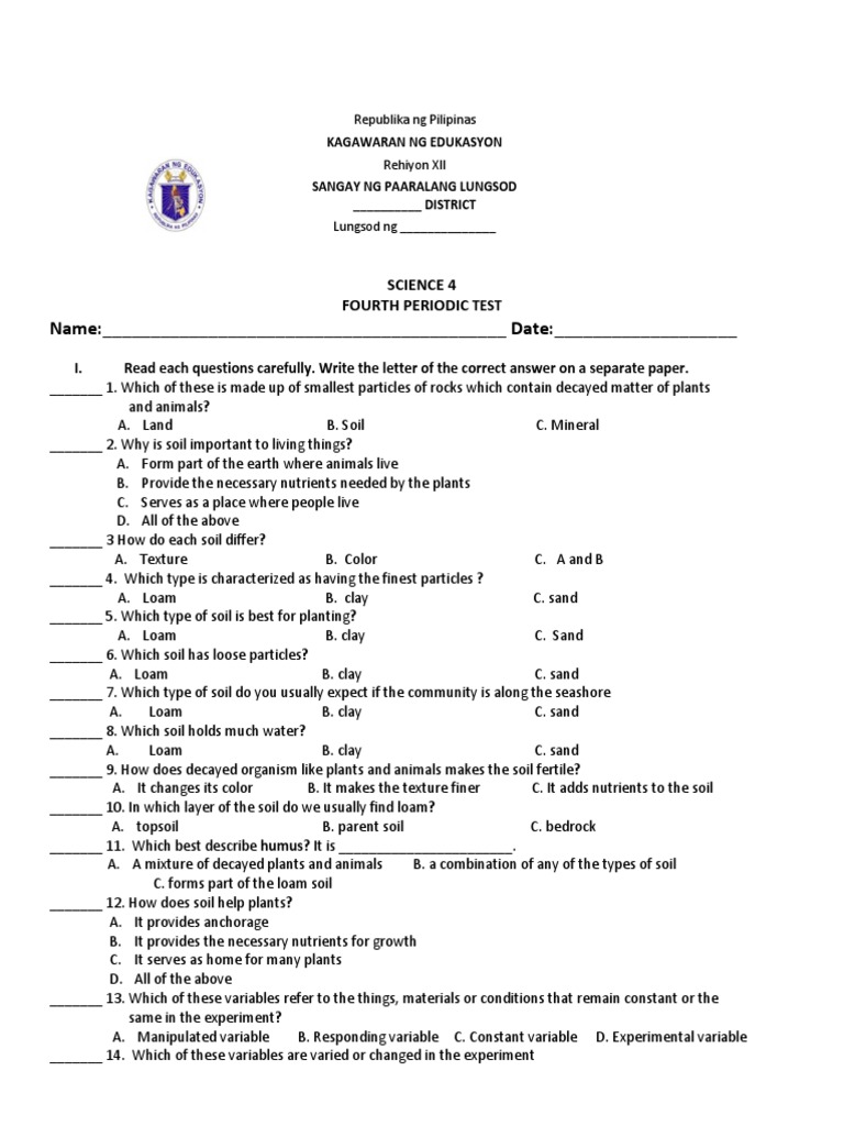 Science 4 - Q4 PT | PDF