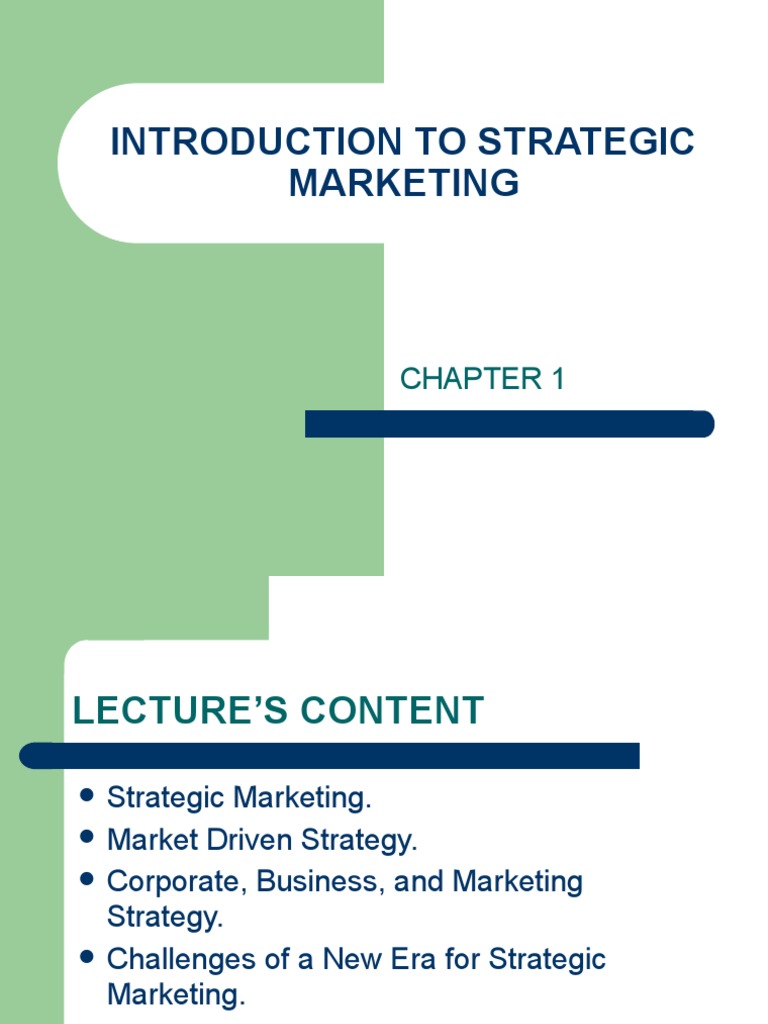 Strategic Marketing Overview and Applications | PDF