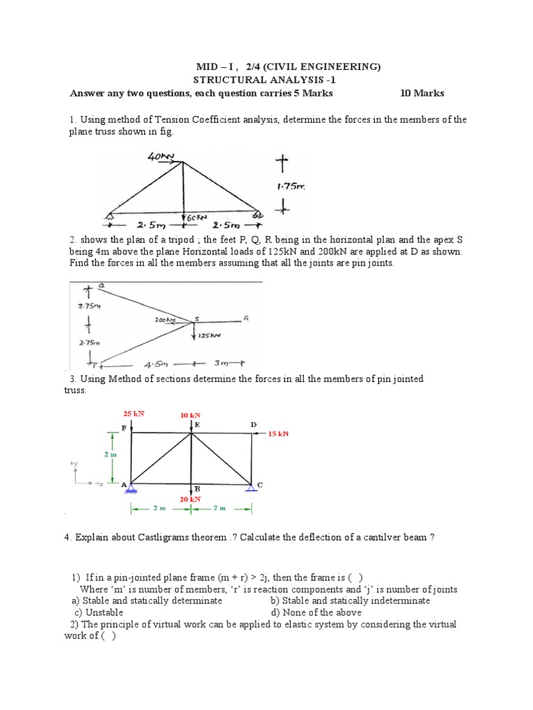 Structural Analysis Problems and Concepts | PDF