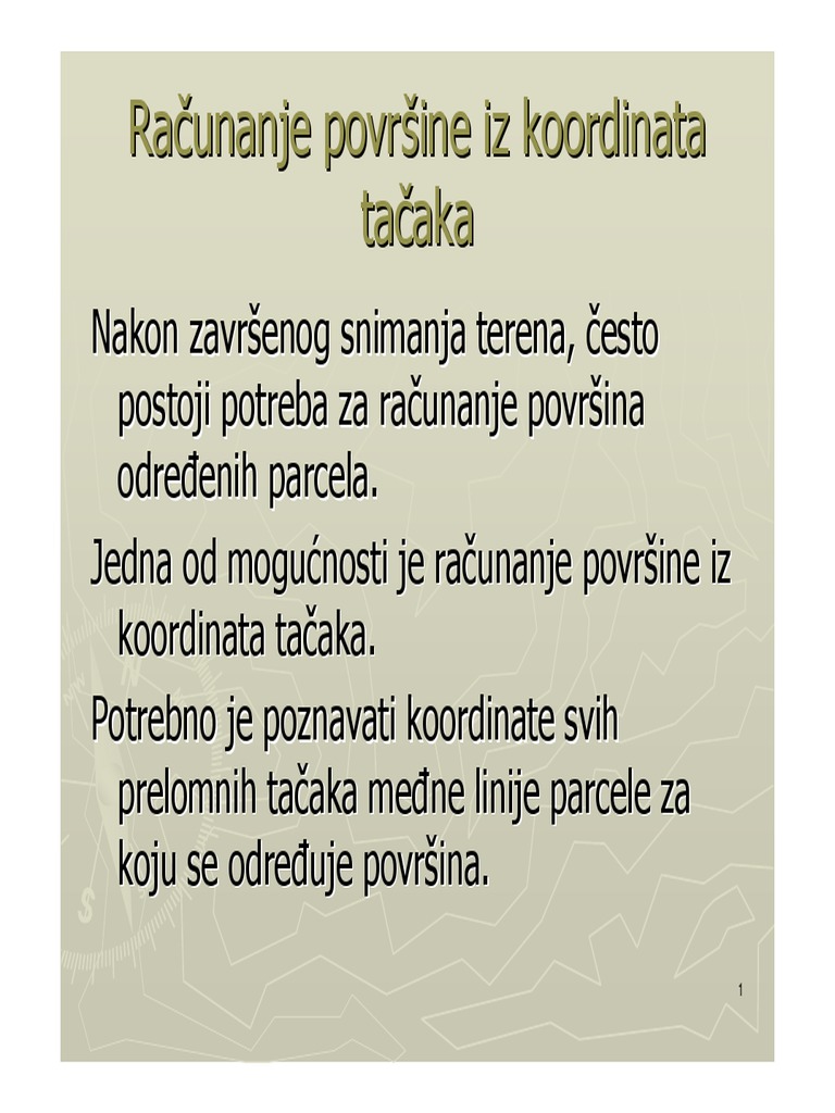 Racunanje Povrsine PDF | PDF