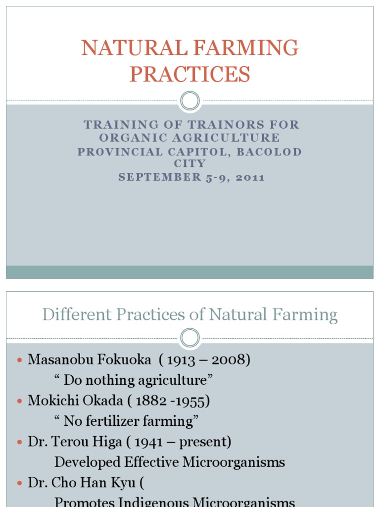 Natural Farming Practices Overview | PDF