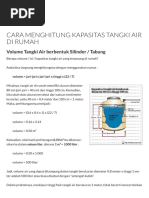 Menghitung Volume Tangki Solar Silinder | PDF