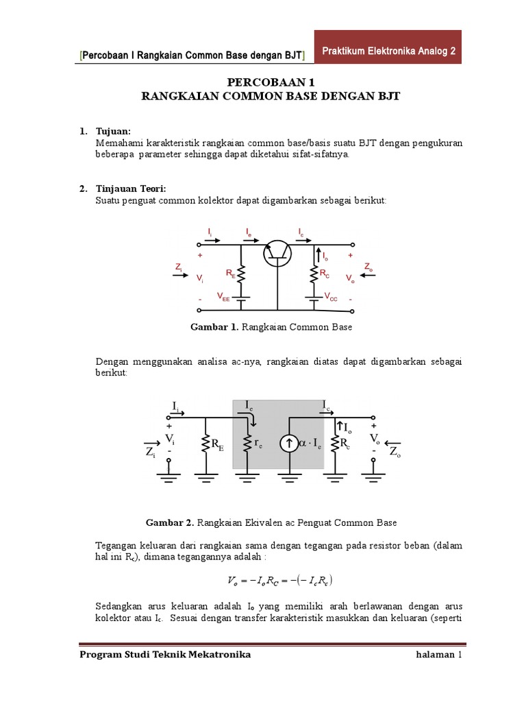 Prak1 Rangkaian Penguat Common Base Pdf