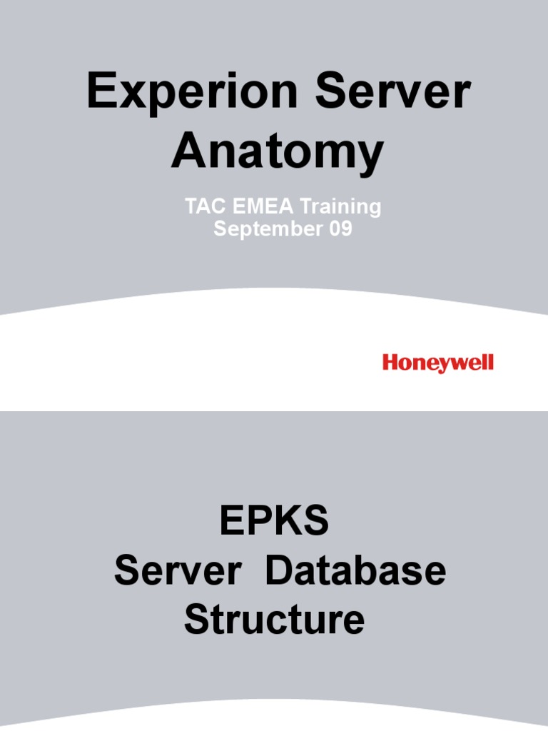 Anatomy of Experion Server Database | PDF | Computers
