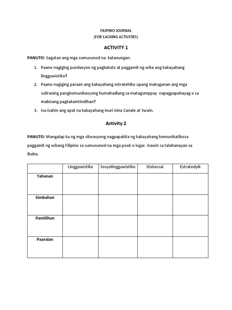 Filipino Journal | PDF