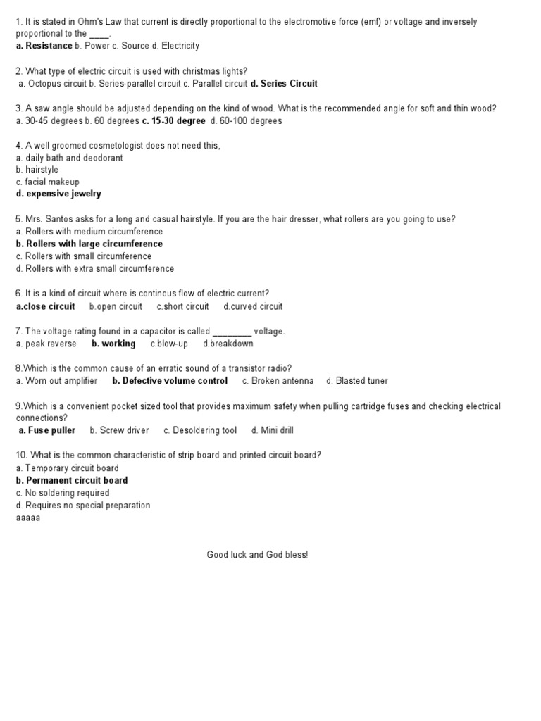 Tle Questions Answer Key 1 | PDF | Science & Mathematics | Technology ...