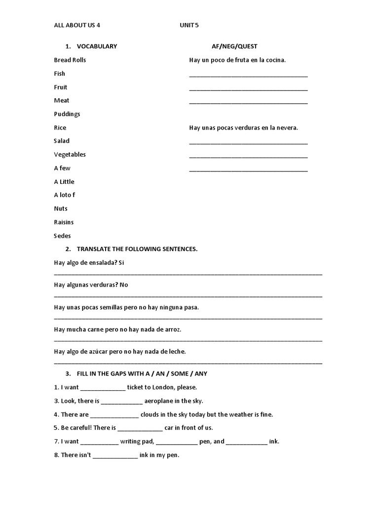 Unit 5 All About Us 4 | PDF