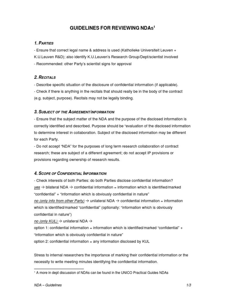 BP 94 Guidelines NDA | PDF