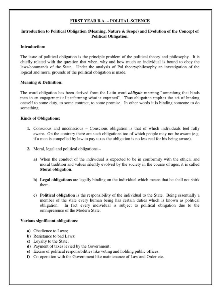 Ist Year BA Pol Sci | PDF