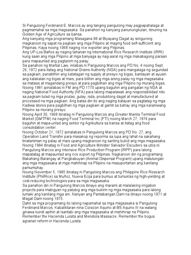 Ferdinand Marcos History | PDF