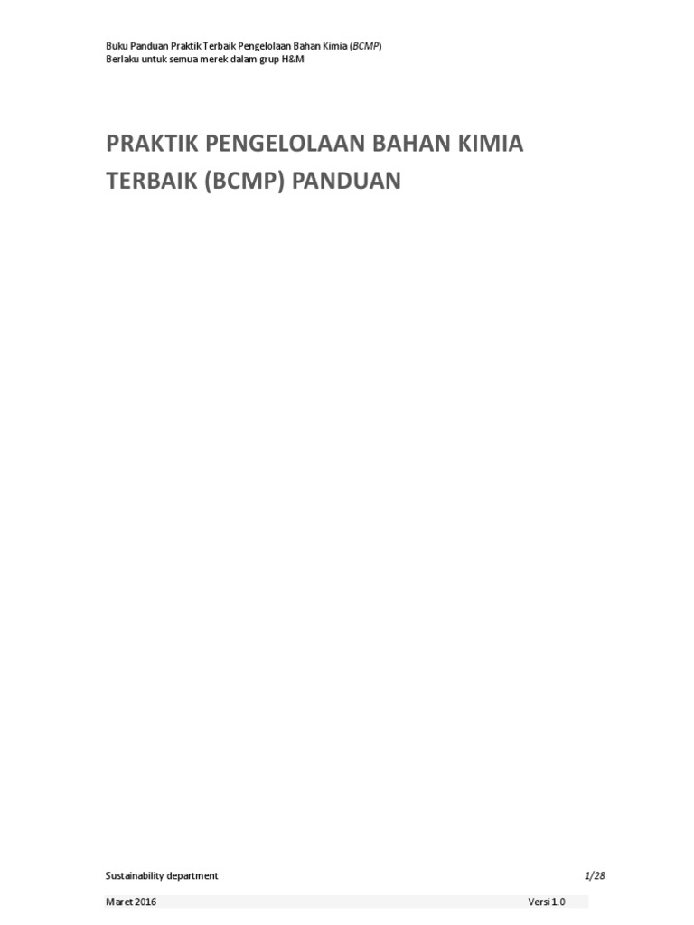 BCMP Guideline Bahan | PDF