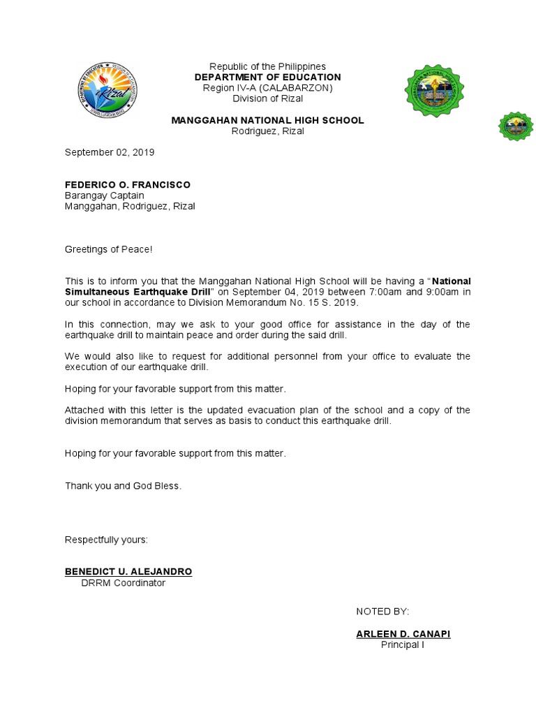 Letter To Barangay | PDF
