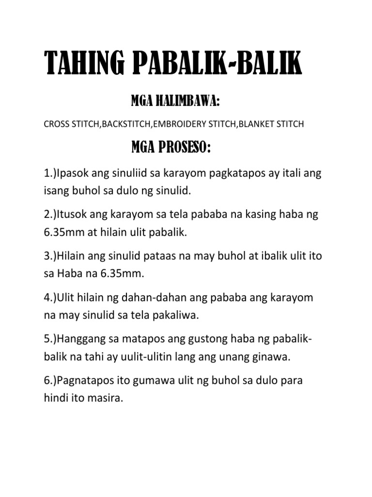 Tahing Pabalik-Balik by Grei | PDF