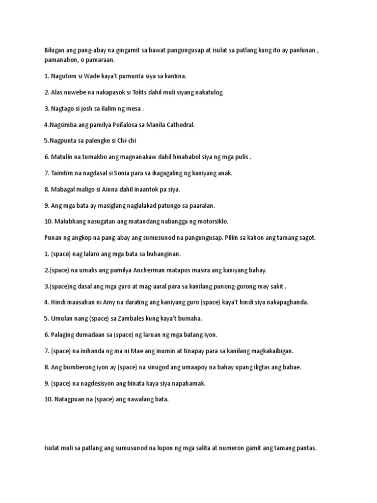 Filipino Grade 5... | PDF