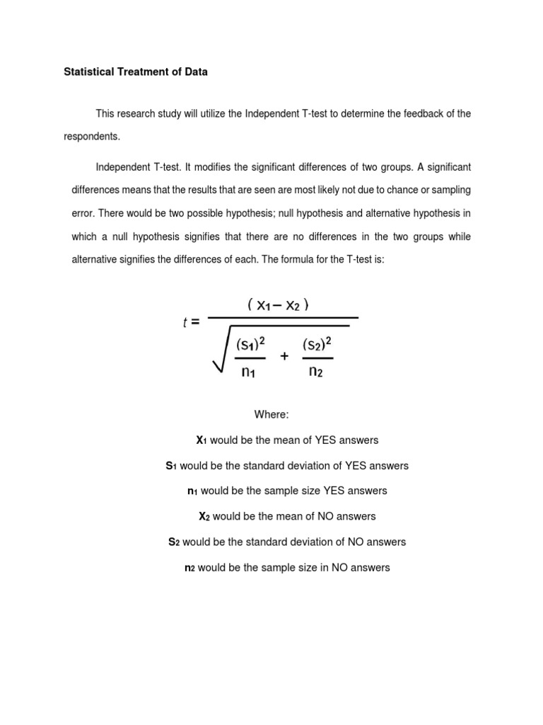 Statistical Treatment of Data | PDF | Self-Improvement