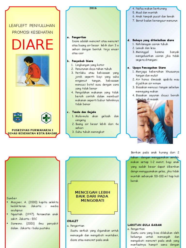 Leaflet Diare Pada Anak | PDF
