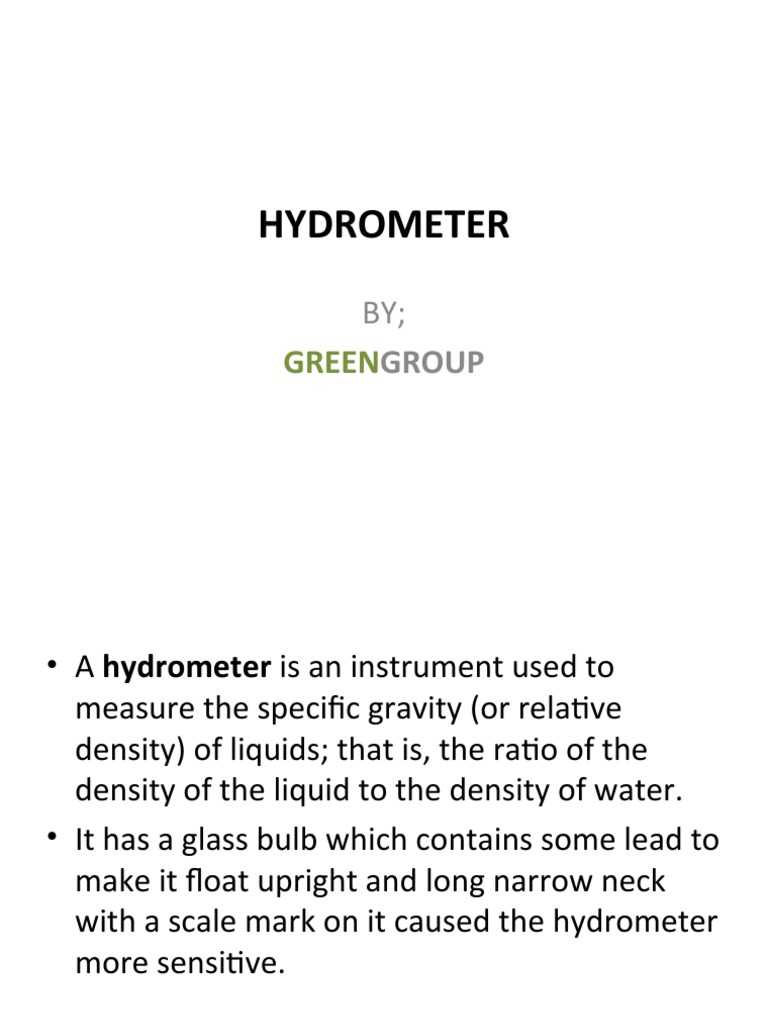 Understanding Hydrometers and Their Uses | PDF