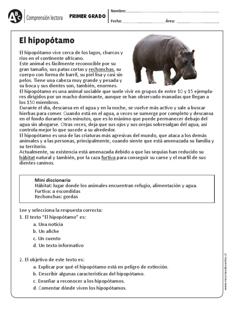 Información sobre el hipopótamo | PDF