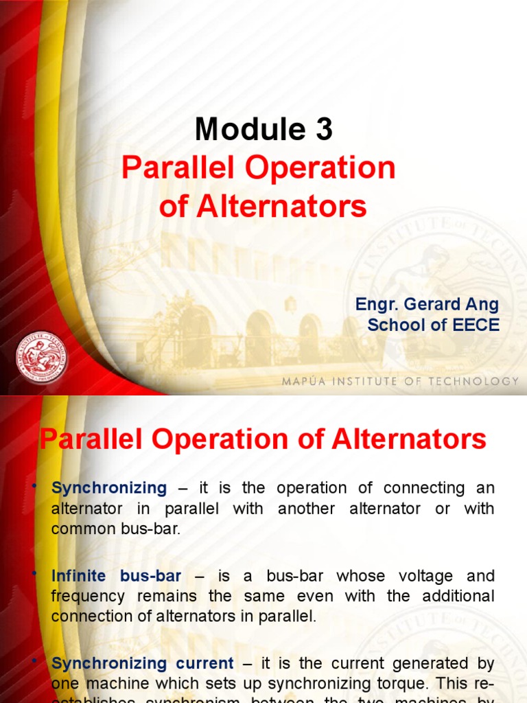 Module 3 Parallel Operation of Alternators | PDF