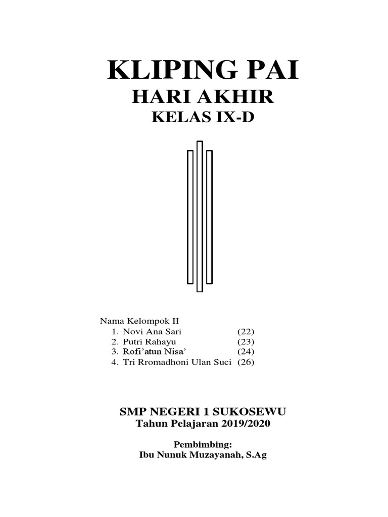 Kliping PAI: Hari Akhir Kelas IX-D | PDF | Ilmu Sosial | Sains & Matematika