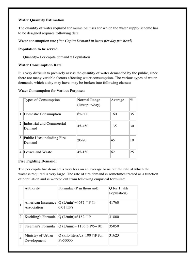 Water Quantity Estimation | PDF