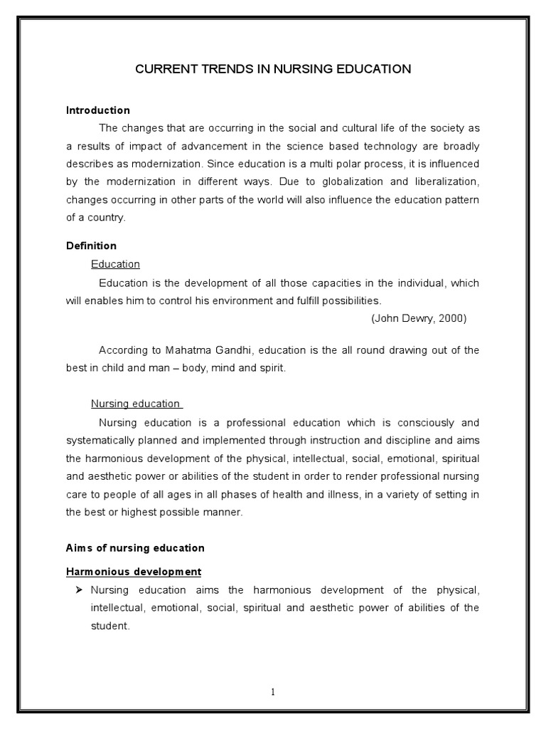 Preparing Global Nurses for the Future: An Analysis of Current Trends ...