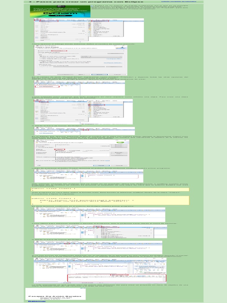 Pasos para Crear Un Programa Con Eclipse | PDF